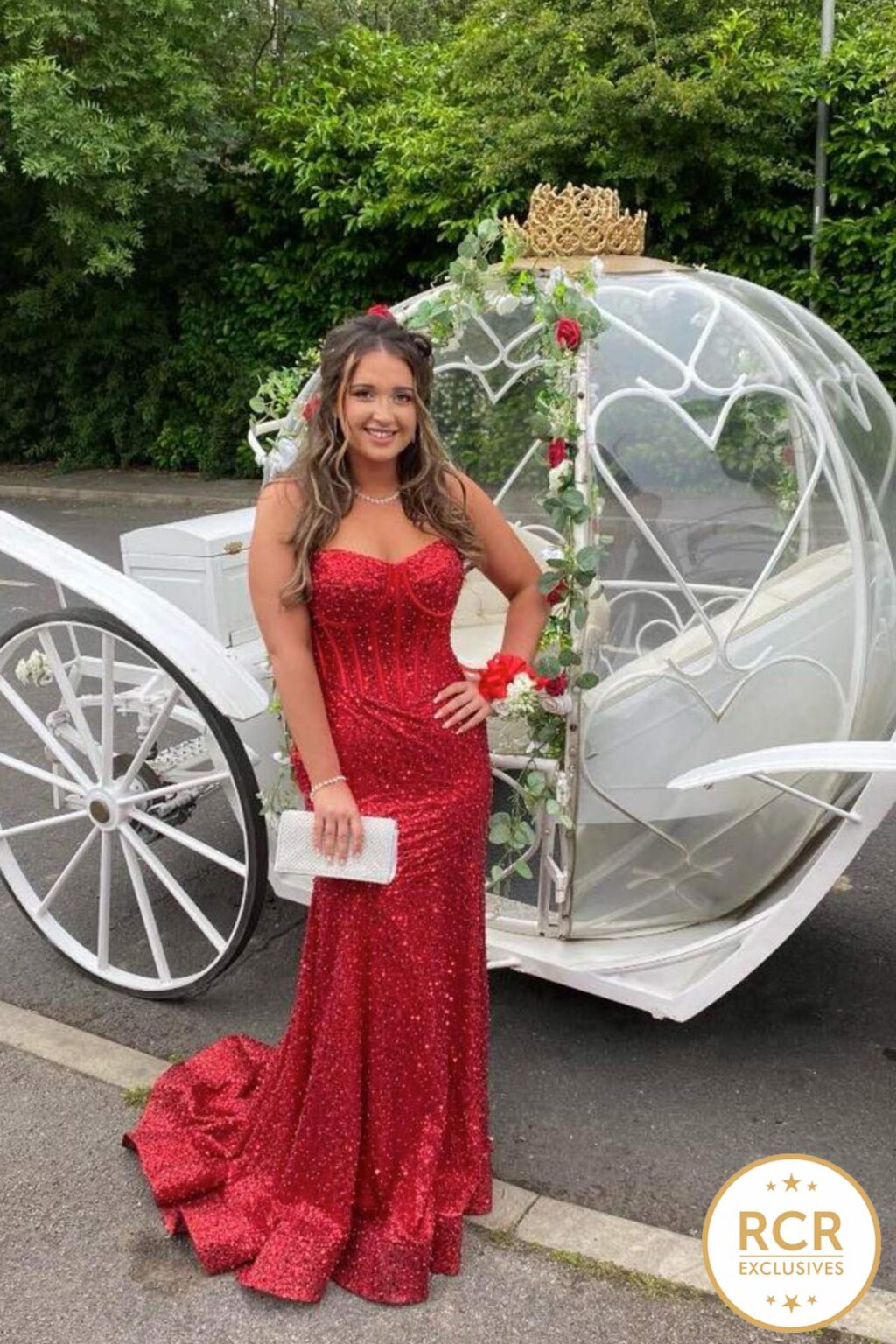 Red Sparkling Fishtail Dress | Red Carpet Ready