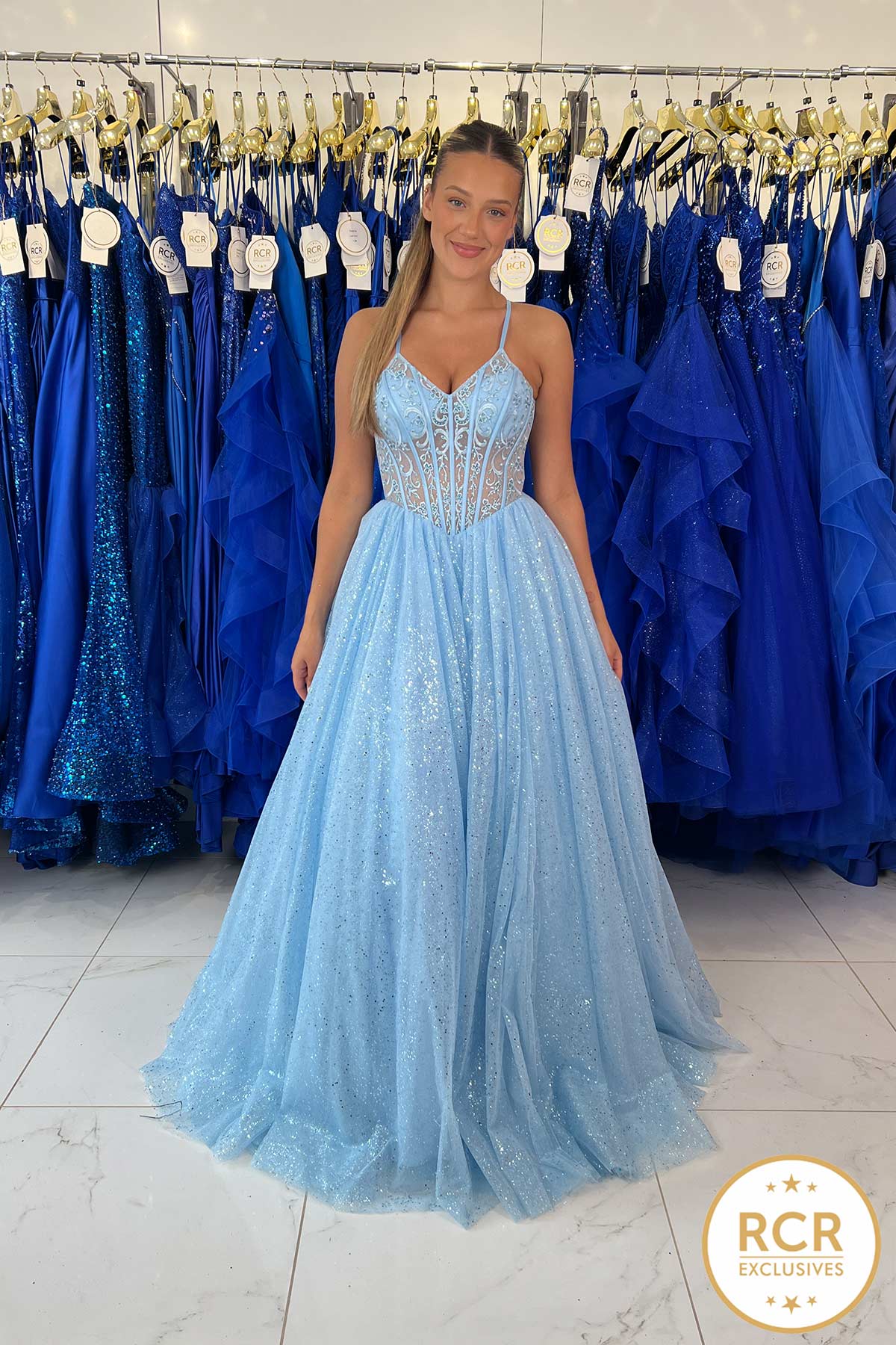 MILLIE | A Baby Blue Princess Prom Dress | Red Carpet Ready